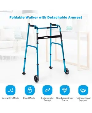 SUGIFT Folding Adjustable Aluminum Wheel Walking Frame