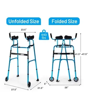 SUGIFT Folding Adjustable Aluminum Wheel Walking Frame