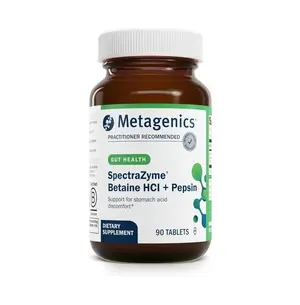 METAGENICS Spectrazyme Betaine Hcl With Pepsin Digestive Support For Protein Breakdown And Nutrient Absorption Betaine Hydrochloride - No Color