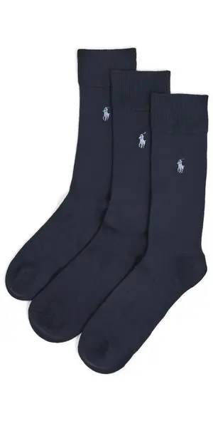 Polo Ralph Lauren Supersoft Flat Knit 3 Pack Socks - Navy