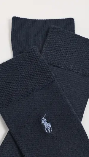 Polo Ralph Lauren Supersoft Flat Knit Socks 3 Pack - Navy