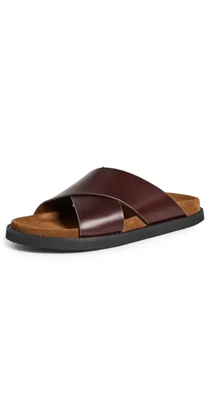 G.H. BASS & CO. Charleswood Leather Slide Sandals - Brown