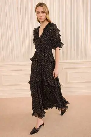 Ulla Johnson Tida Short Sleeve Silk Dress