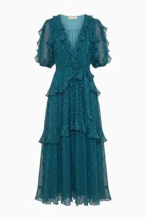 Ulla Johnson Tida Short Sleeve Silk Dress