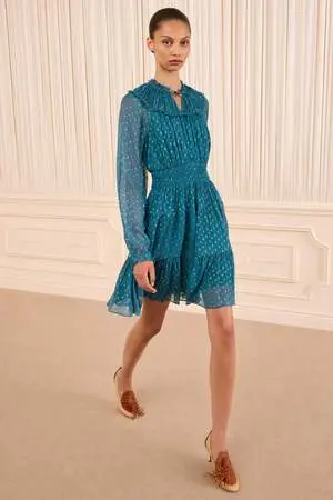 Ulla Johnson Ava Long Sleeve Silk Mini Dress