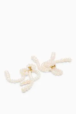 Ulla Johnson Bow Earring With Mother Of Pearls And Brass