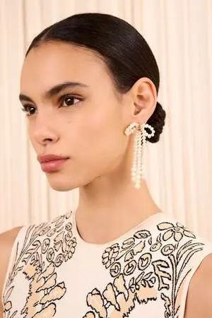 Ulla Johnson Bow Earring With Mother Of Pearls And Brass