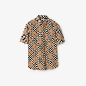Burberry Classic Fit Check Cotton Poplin Shirt - Sand Beige