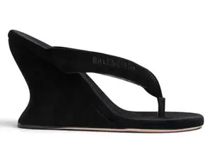 Balenciaga Velvet Geata Wedge Thong Sandal