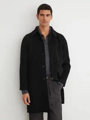 REISS Mccullough Wool-blend Single-breasted Raglan Overcoat