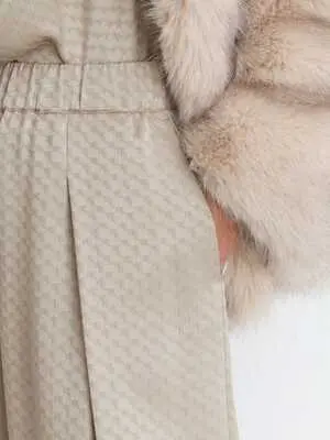 REISS Dia Jacquard Pleated Tapered Trousers