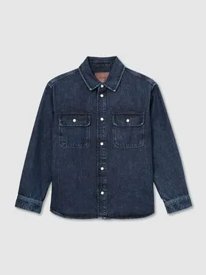 REISS Kravitz Twin-pocket Rigid-denim Jacket