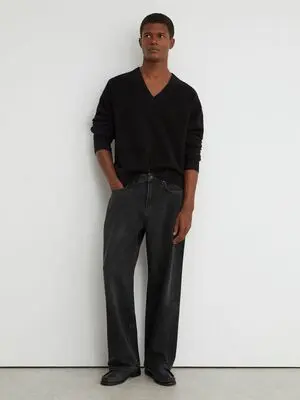 REISS Bowie Loose-fit Rigid-denim Jeans - Black