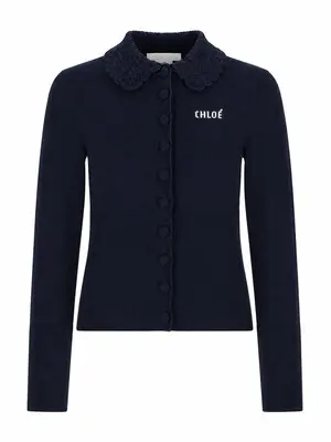 Chloé Knit Cardigan With Logo Detail