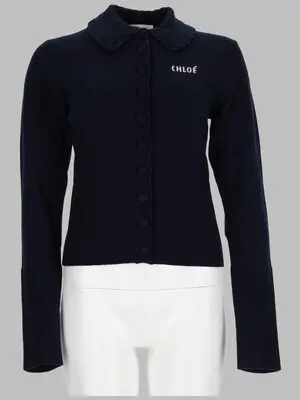 Chloé Knit Cardigan With Logo Detail