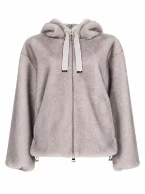 Herno Giacca Bomber In Eco-pelliccia - Grey