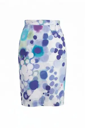 CONQUISTA Abstract Print Midi Pencil Skirt