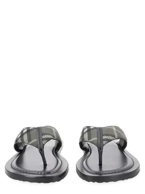 Burberry Plaid Strap Thong Sandals - Multicolour