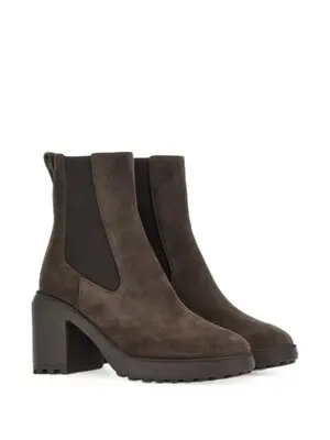 Hogan H724 Leather Chelsea Boots - Brown