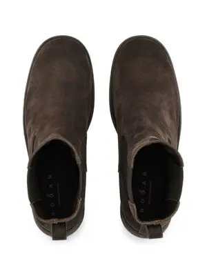 Hogan H724 Leather Chelsea Boots - Brown