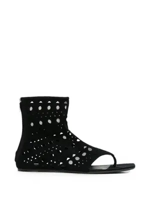 Alaïa Neo Vienne High Flat Sandals - Black