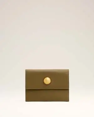 AMI Paris Leather Carrousel Folded Card Holder Green