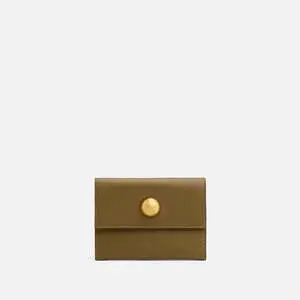 AMI Paris Leather Carrousel Folded Card Holder Green