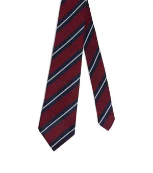 Dunhill Silk Grenadine Stripe Tie - Red