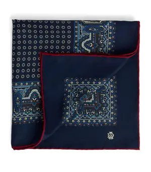 Dunhill Silk Printed Neckerchief - Navy