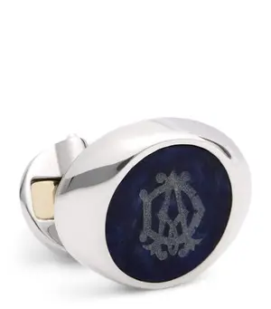 Dunhill Rhodium-plated Silver And Sodalite Ad Cypher Cufflinks - Blue