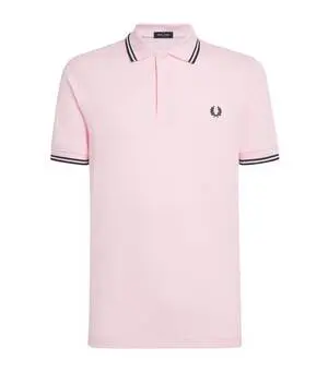 Fred Perry Cotton Twin Tipped Polo Shirt - Pink