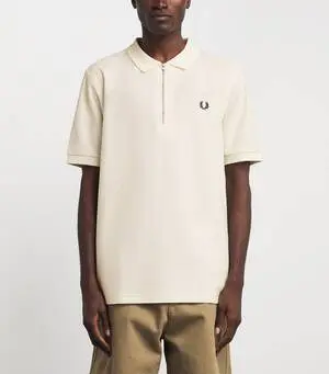 Fred Perry Cotton Crepe Piqué Polo Shirt