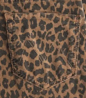 MOTHER Cheetah Print The Hustler Flood Flared Jeans
