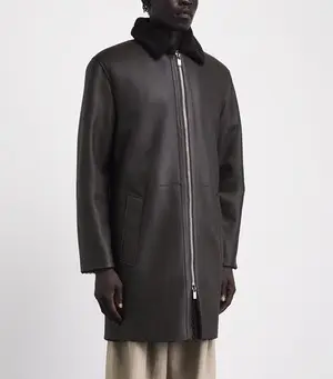 Pal Zileri Shearling Lined Long Coat