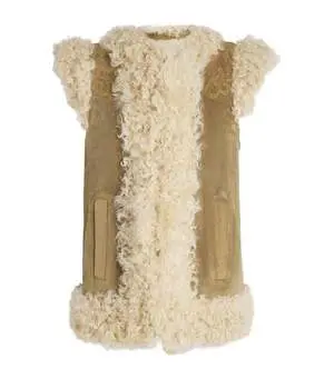 Etro Shearling Embroidered Gilet