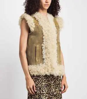 Etro Shearling Embroidered Gilet