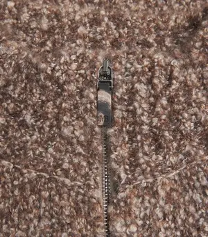 MAURIZIO BALDASSARI Cashmere-silk Bouclé Quarter-zip Sweater