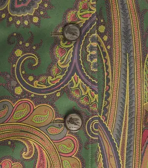 Etro Cotton Gabardine Paisley Cape Jacket