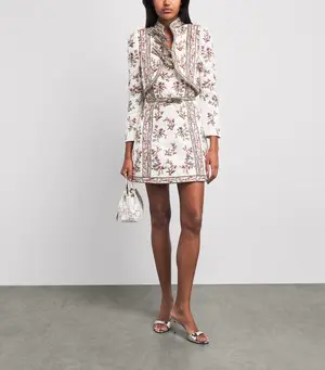 Alice + Olivia Embellished Floral Brocade Cropped Jacket