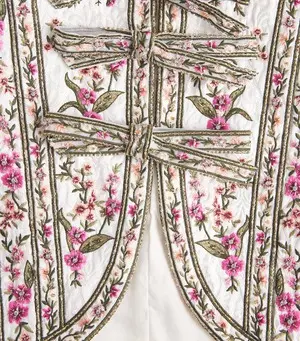 Alice + Olivia Embellished Floral Brocade Cropped Jacket