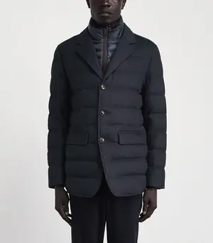 Herno Silk-cashmere Quilted Hybrid Jacket - Navy