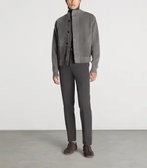Dunhill Suede And Cashmere Bomber Jacket