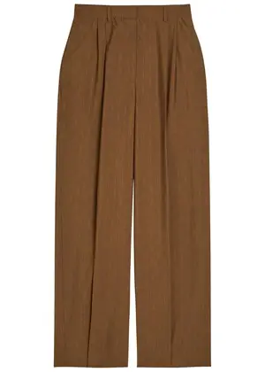 Stella McCartney Pleated Pinstriped Wool-blend Trousers