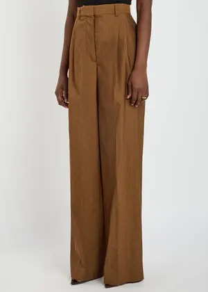 Stella McCartney Pleated Pinstriped Wool-blend Trousers