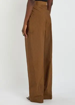 Stella McCartney Pleated Pinstriped Wool-blend Trousers