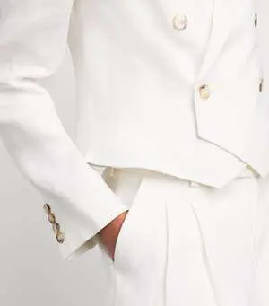 WITH NOTHING UNDERNEATH Linen Belgravia Cropped Blazer