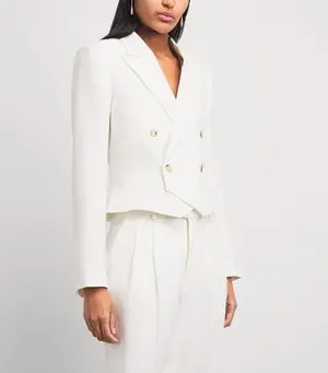 WITH NOTHING UNDERNEATH Linen Belgravia Cropped Blazer