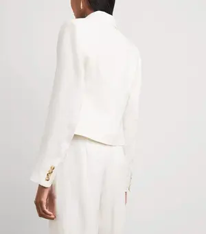 WITH NOTHING UNDERNEATH Linen Belgravia Cropped Blazer