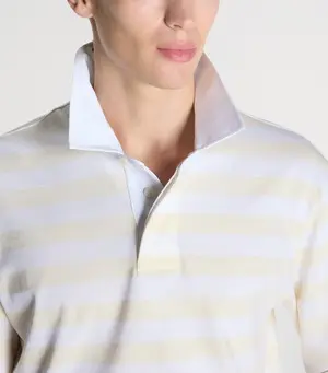 Dunhill Cotton-cashmere Stripe Polo Shirt