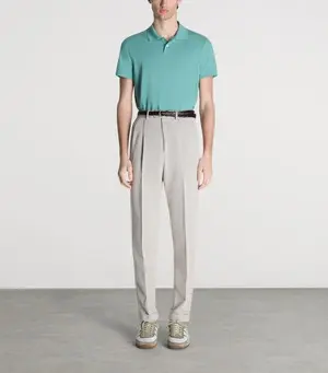 Dunhill Cotton-silk Polo Shirt - Green